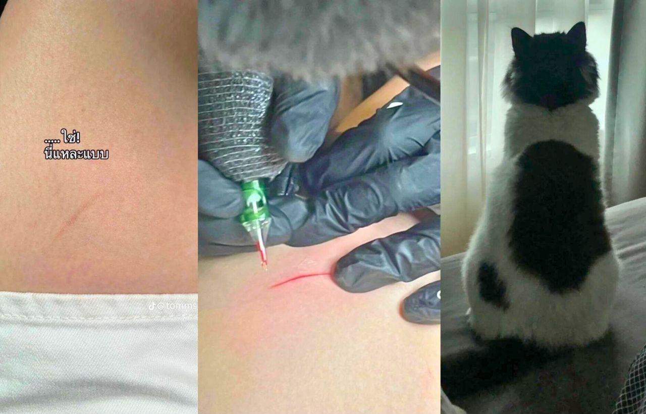 Why did a simple red line tattoo go viral on TikTok in Thailand?