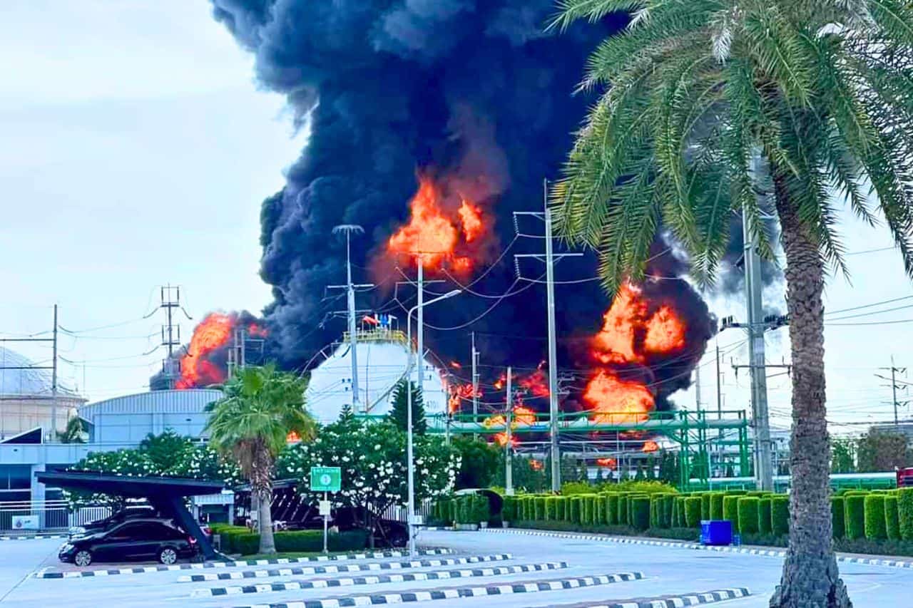 Huge fire in Thailand after the explosion of a gas tank