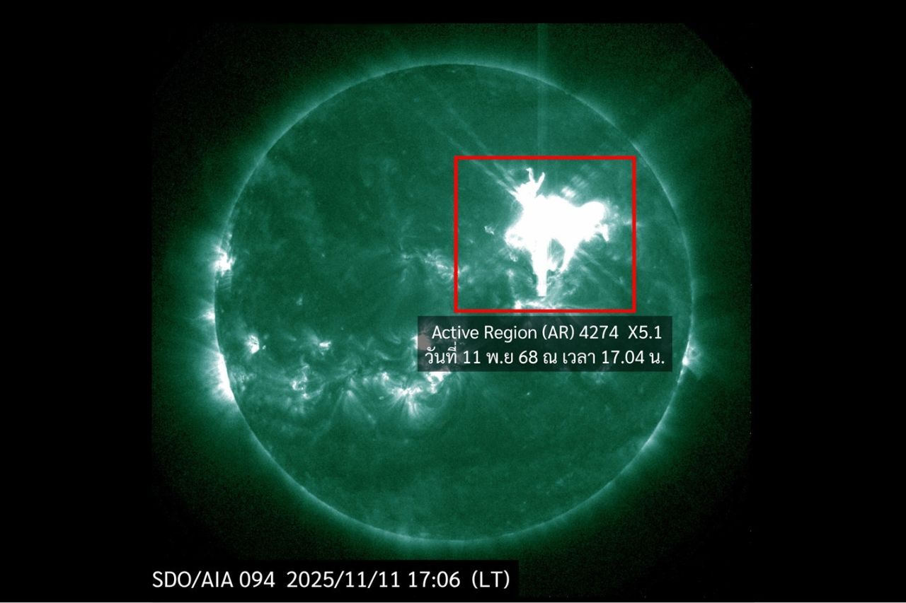 A powerful solar storm hits the Earth, Thailand is not very exposed